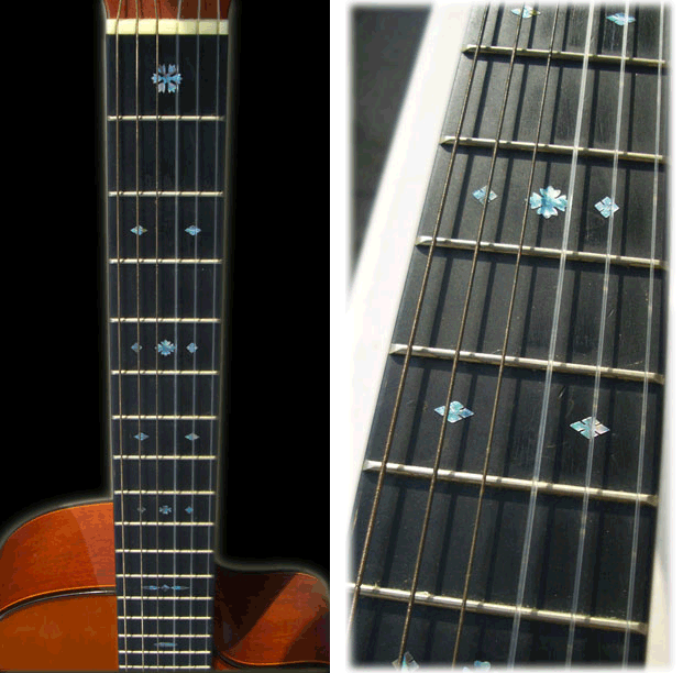 Vintage Snowflakes (Abalone Blue) Fret Markers Inlay Sticker Decal ...